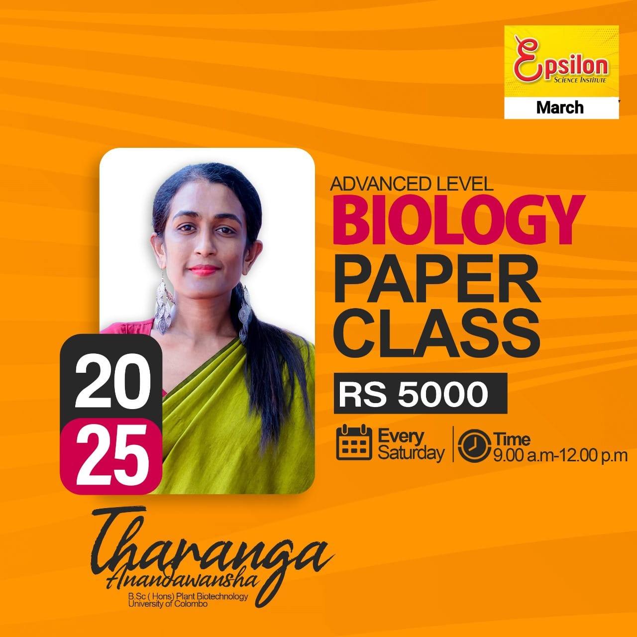 2025 Biology Paper Class - [March] | Epsilon Science Institute